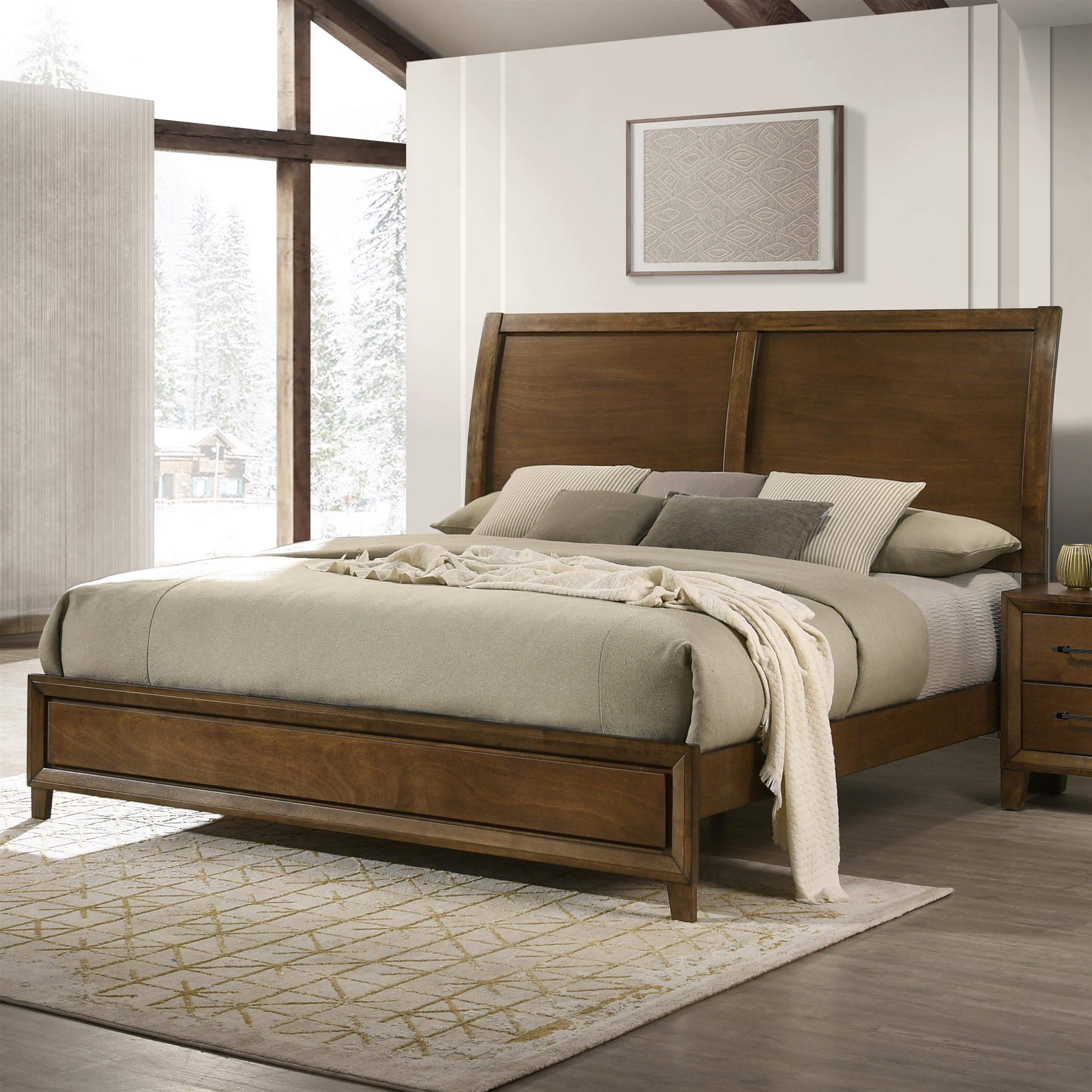 New Classic Furniture Ballard Wood King Panel Bed in Walnut Brown ...