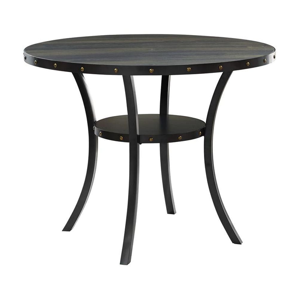 New Classic Furniture Crispin Wood Round Counter Table & 4 Stools in ...