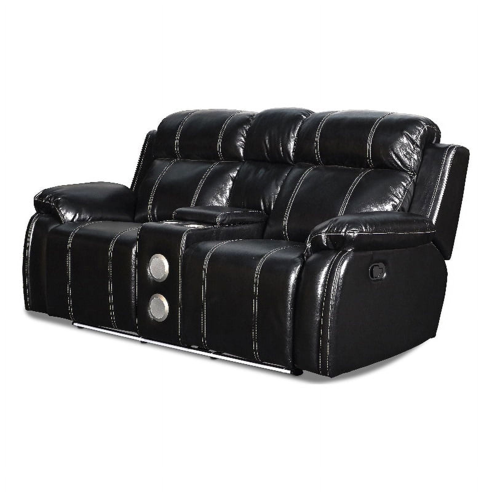 New Classic Furniture Fusion Faux Leather Console Loveseat W/Speaker in ...
