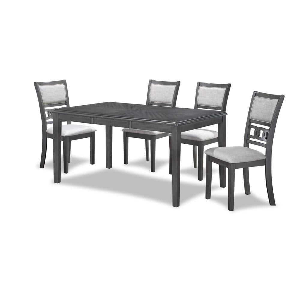New Classic Furniture Gia 6 Pc Dining Table, 4 Chairs & Bench -Gray ...