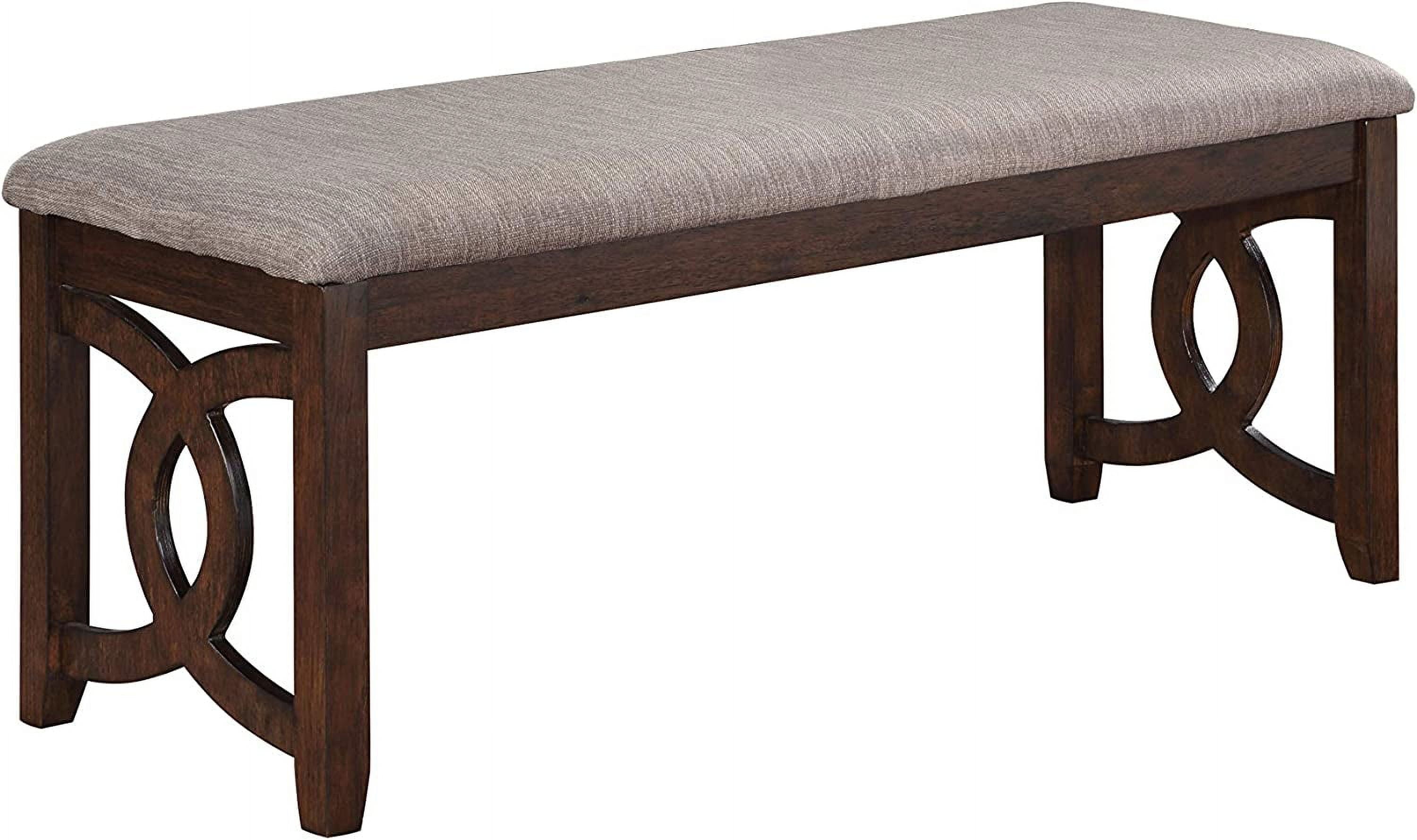 New Classic Furniture Gia Upholstered Dining Bench, Cherry Brown ...