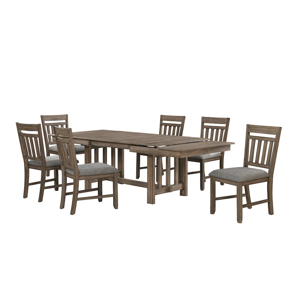 New Classic Furniture Harrisburg 7-Piece Wood Dining Set in Walnut ...