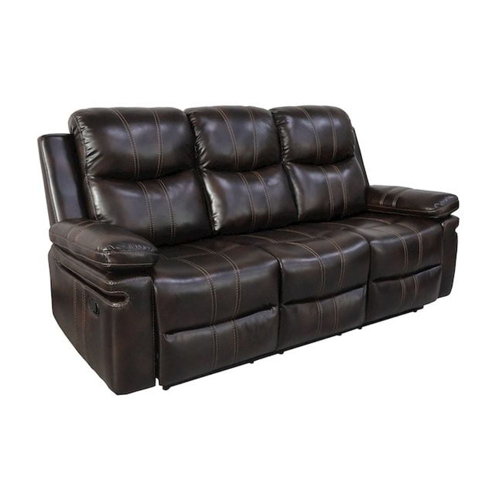 New Classic Furniture Kellen Faux Leather Sofa with Dual Recliners in ...