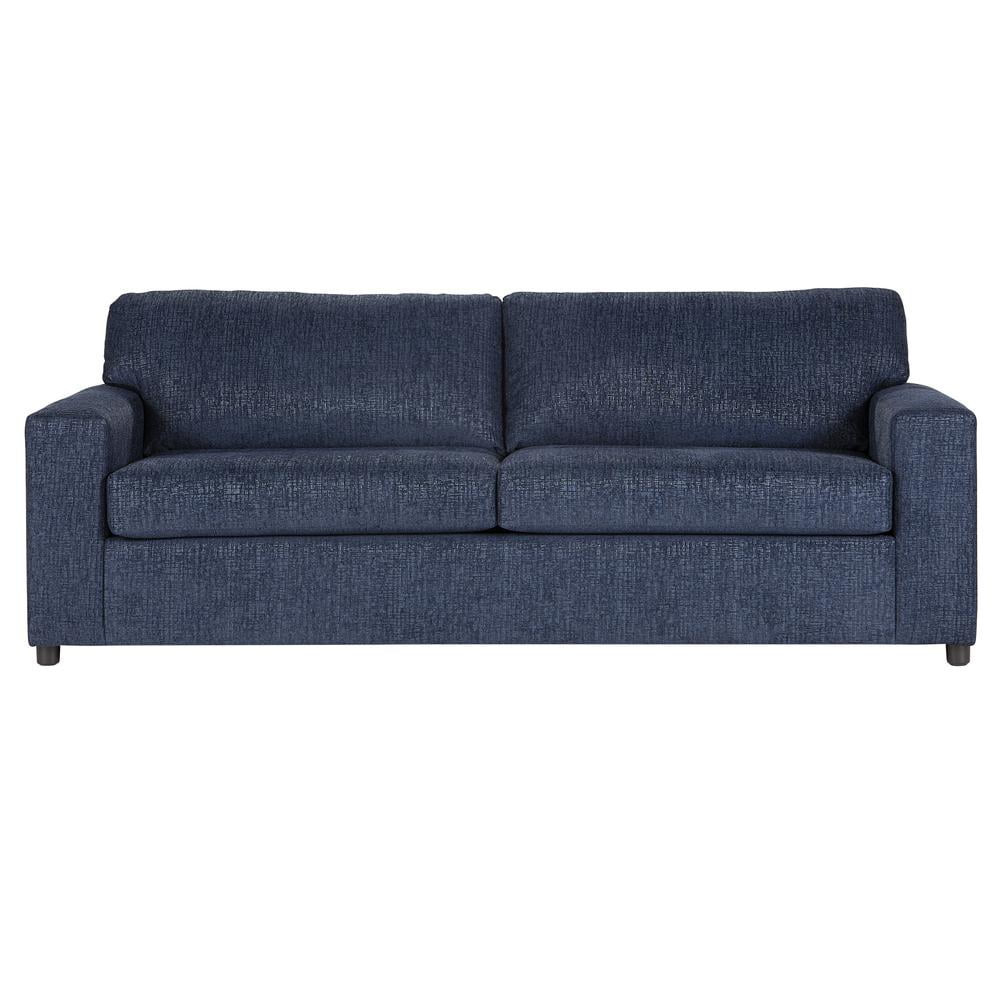 New Classic Furniture Kylo Polyester Fabric 3-Seater Sofa in Blue ...