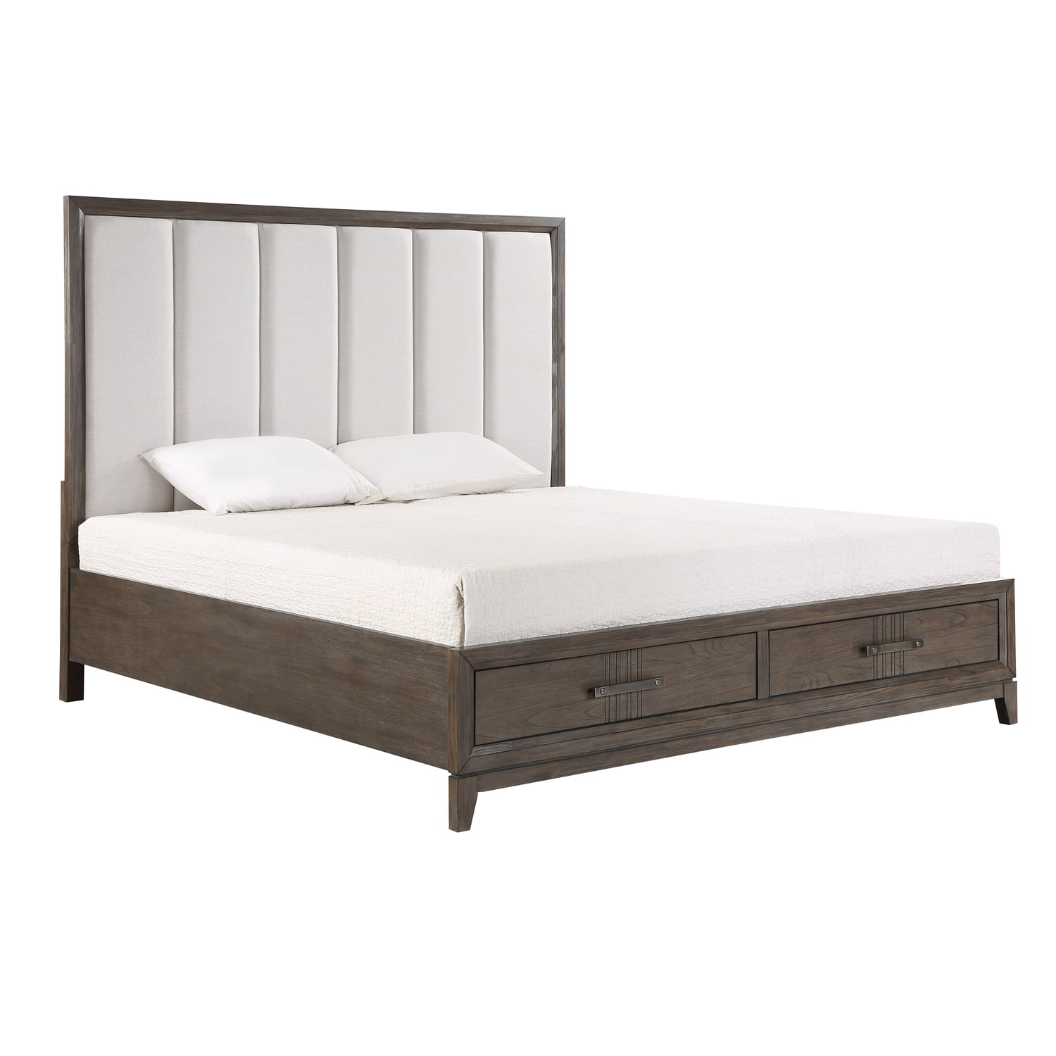New Classic Furniture Landon Solid Wood King Storage Bed in Walnut ...