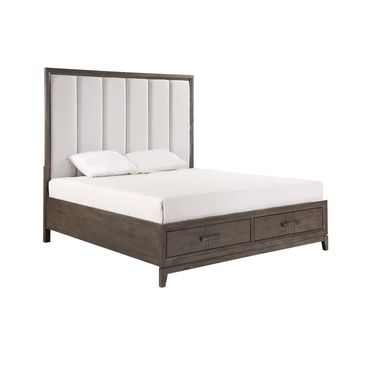 New Classic Furniture Landon Solid Wood Queen Storage Bed in Walnut ...