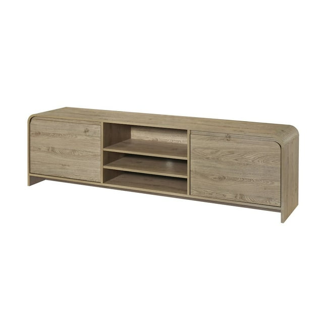 New Classic Furniture Mara Wood TV Console for TVs up to 82" in Natural ...