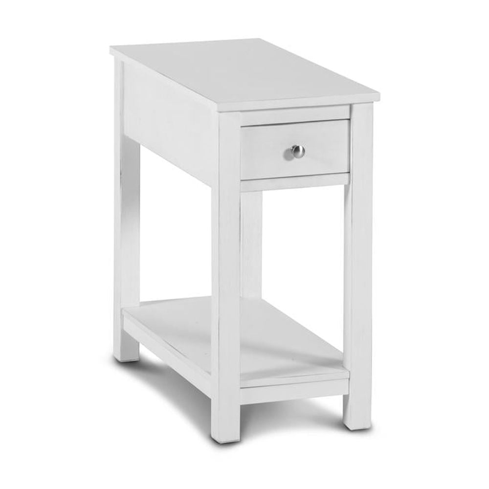 New Classic Furniture Noah 1-Drawer Wood End Table in White - Walmart.com