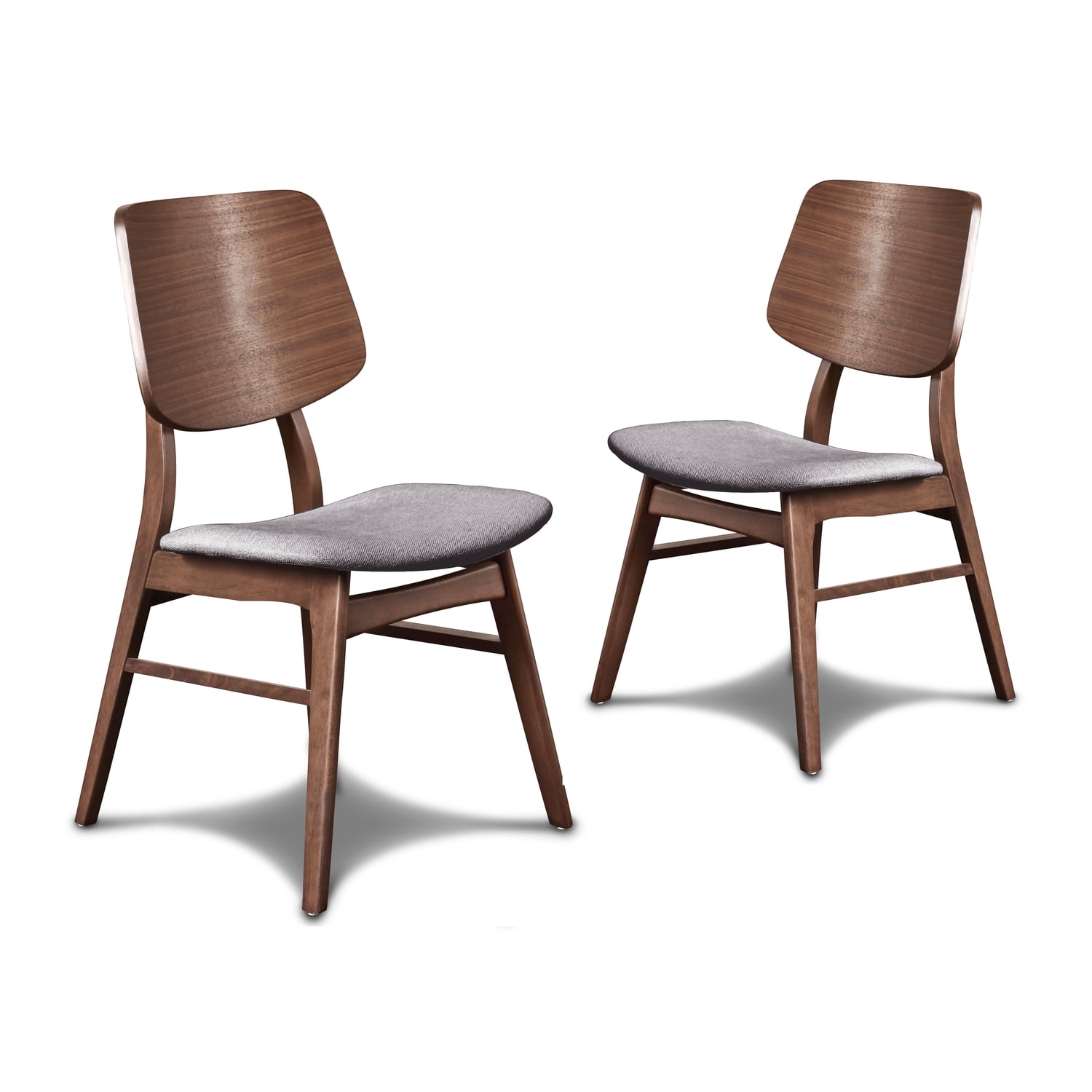 New Classic Furniture Oscar Wood Dining Chair in Walnut/Dark Gray (Set ...