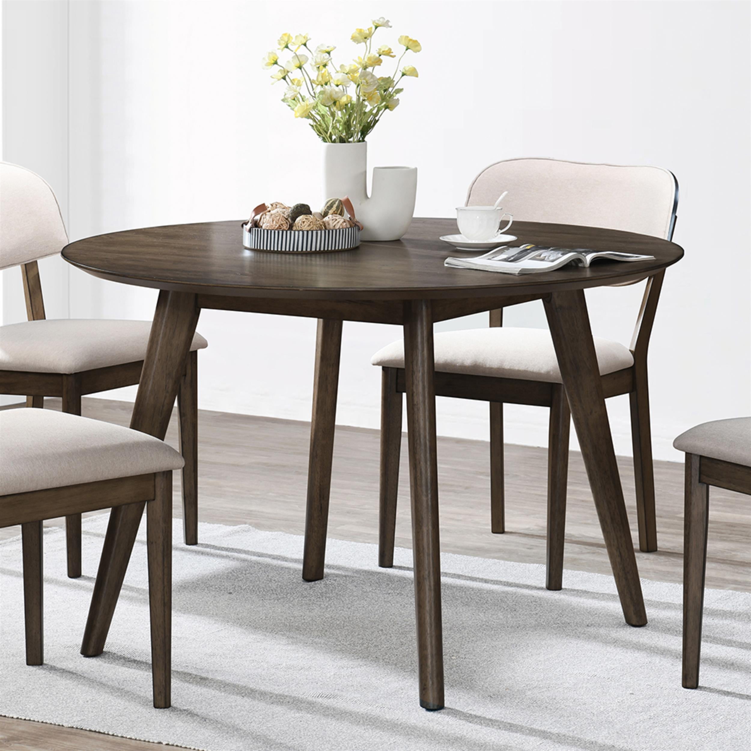 New Classic Furniture Rex 48" Wood Round Dining Table in Walnut ...