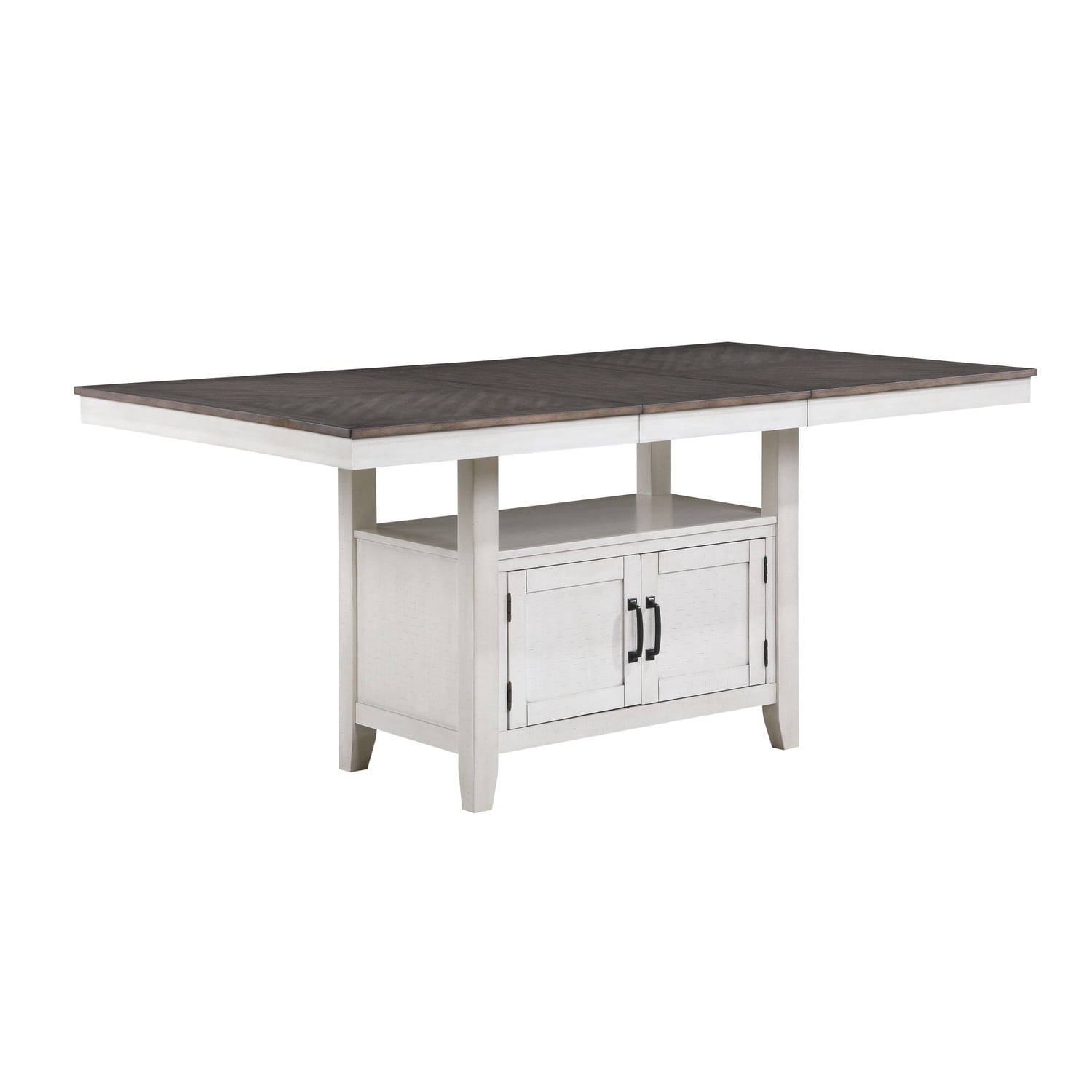 New Classic Furniture Richland Solid Wood Counter Dining Table in White ...