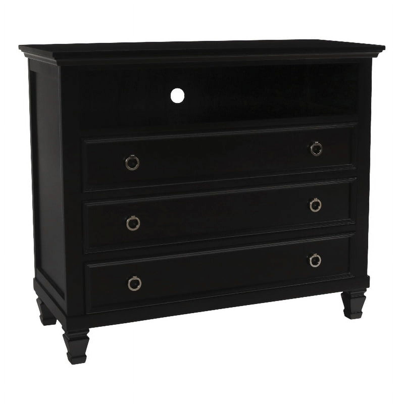 New Classic Furniture Tamarack Solid Wood Engineered Wood Media Chest in Black - Walmart.com