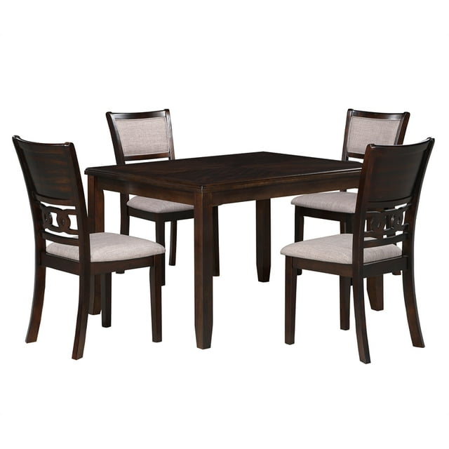 New Classic Gia 48" 5-Piece Rectangular Wood Dining Set with 4 Chairs ...