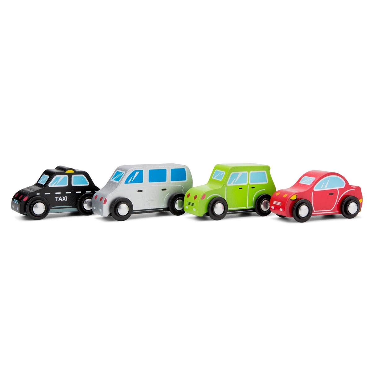 New Classic Toys Mini Vehicles Wooden Cars and Trucks, 4 Piece Multi ...