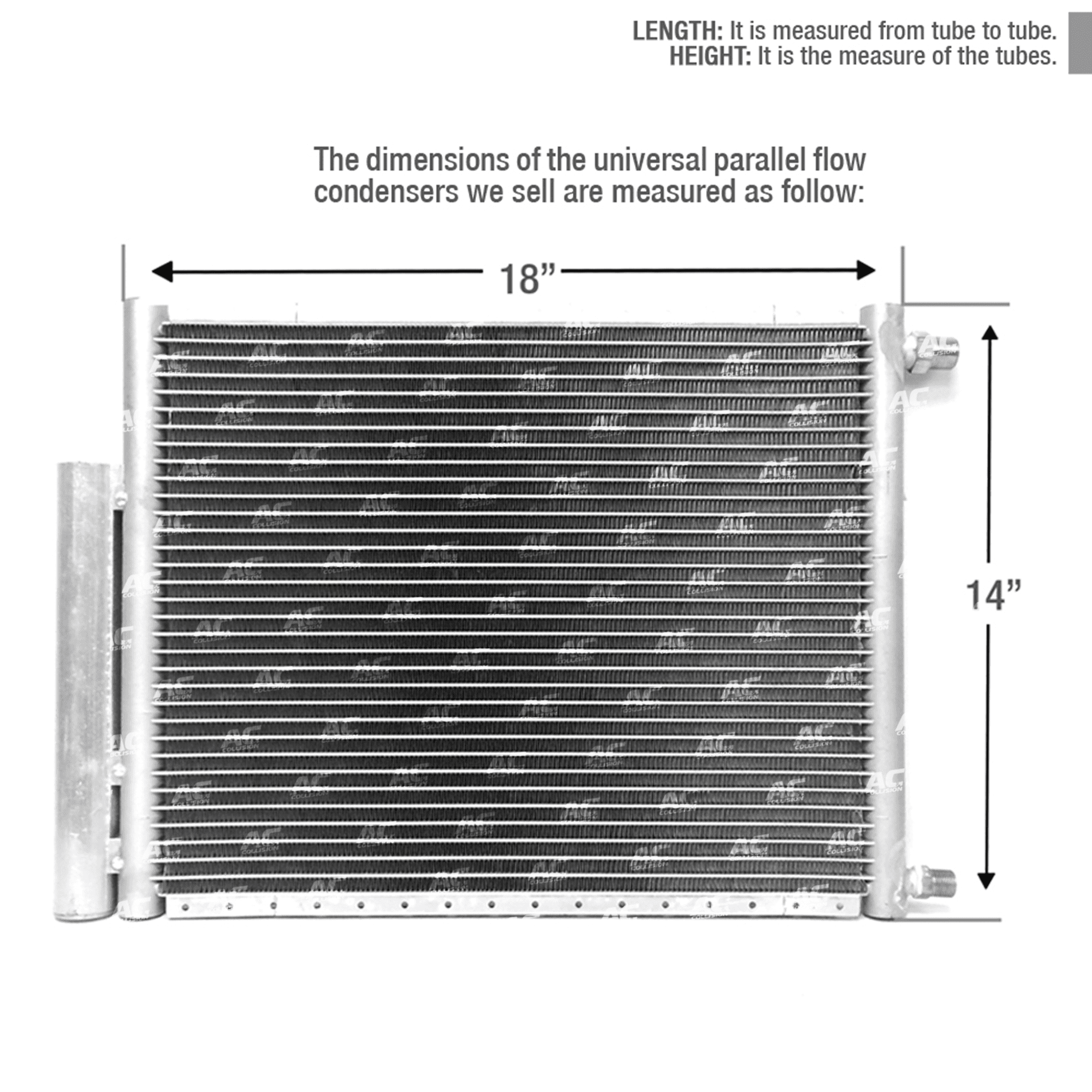 New ClimaParts CNFP1418RD Car A/C Condenser Parallel Flow 14 x 18 O ...