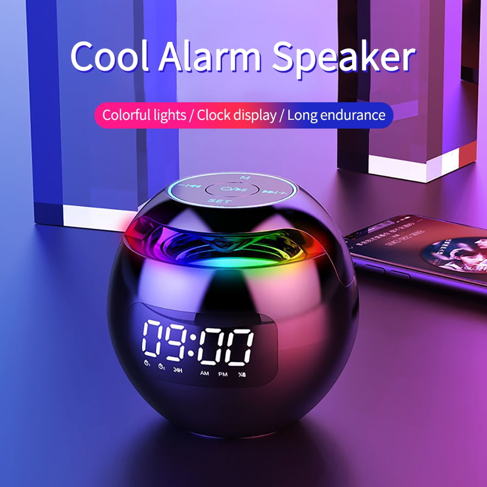 New Clock Colorful Night Lights Bluetooth Speaker Mini Portable Home ...