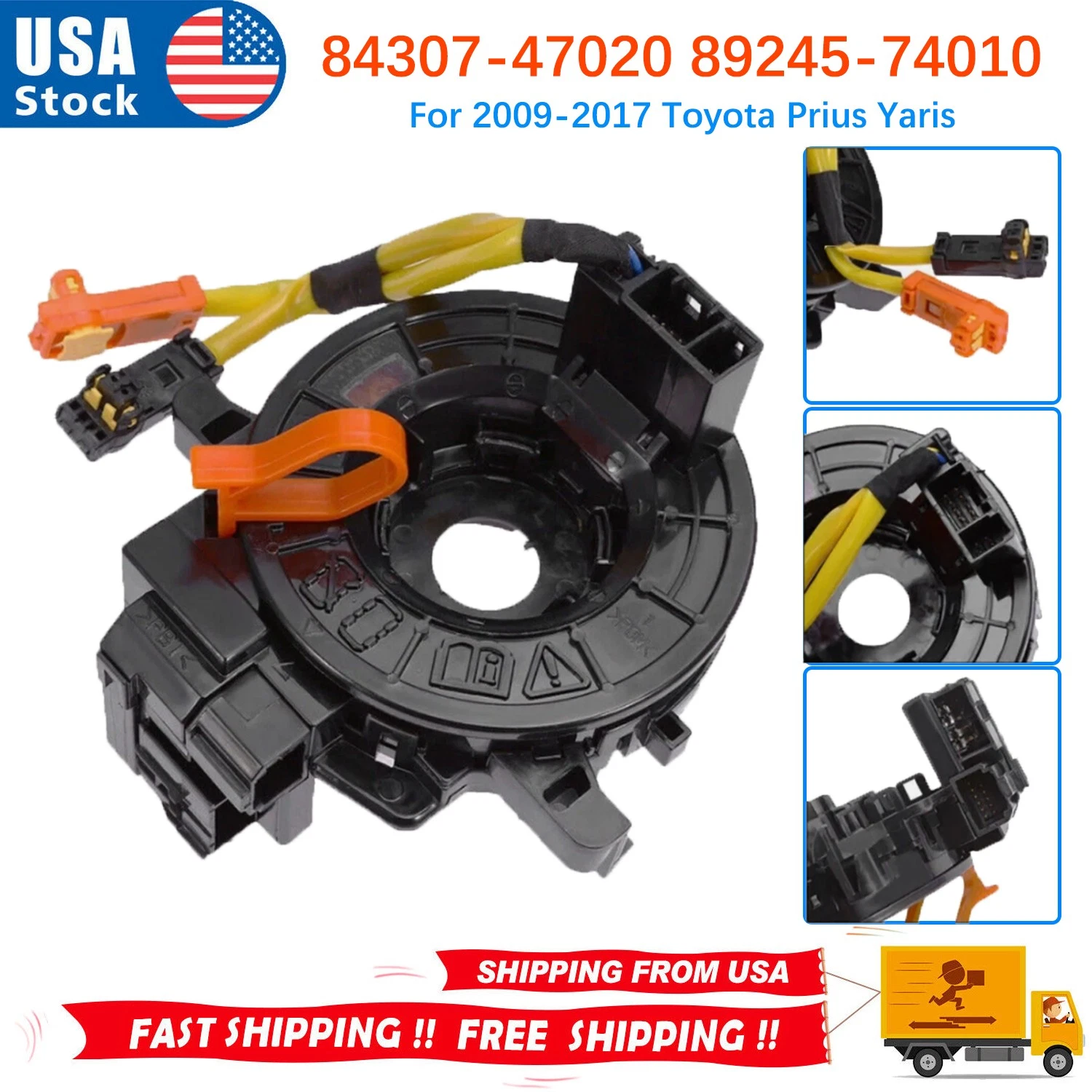 New Clock Spring For Toyota Prius Yaris 84307-47020 89245-74010 2009 ...