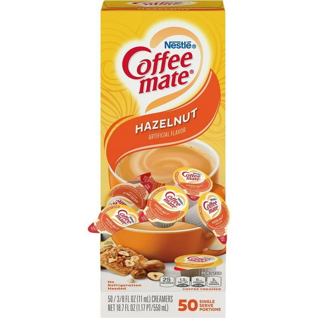 Coffee mate Hazelnut Flavor Liquid Creamer Singles, Gluten-Free, 0.38 ...