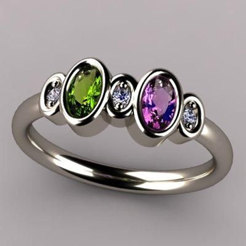 New Color Lady Ring Copper Inset Zircon Fresh Sweet Simple Compact ...