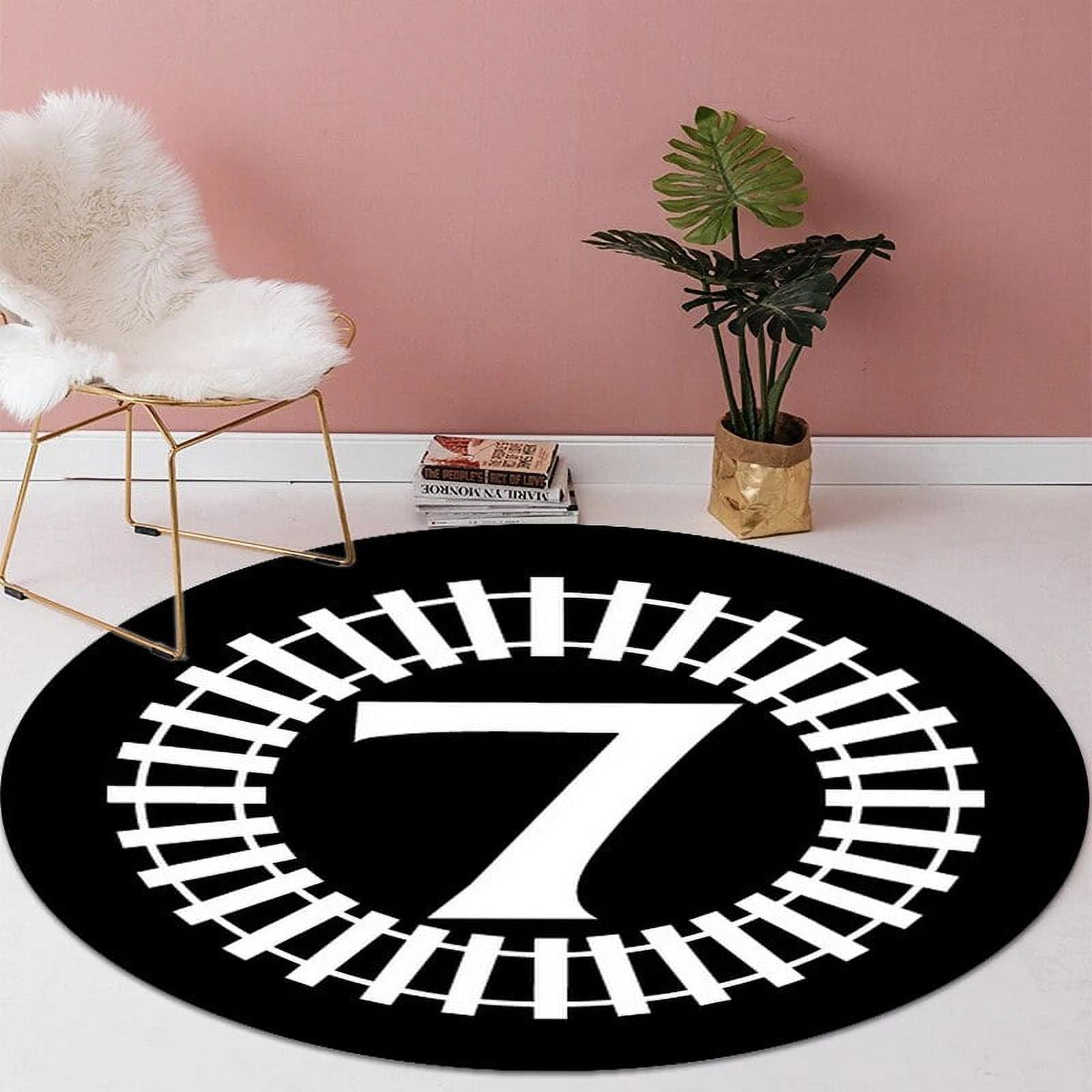 New Colorful Music Symbol Carpet Piano Keys Black White Round Rugs Non ...