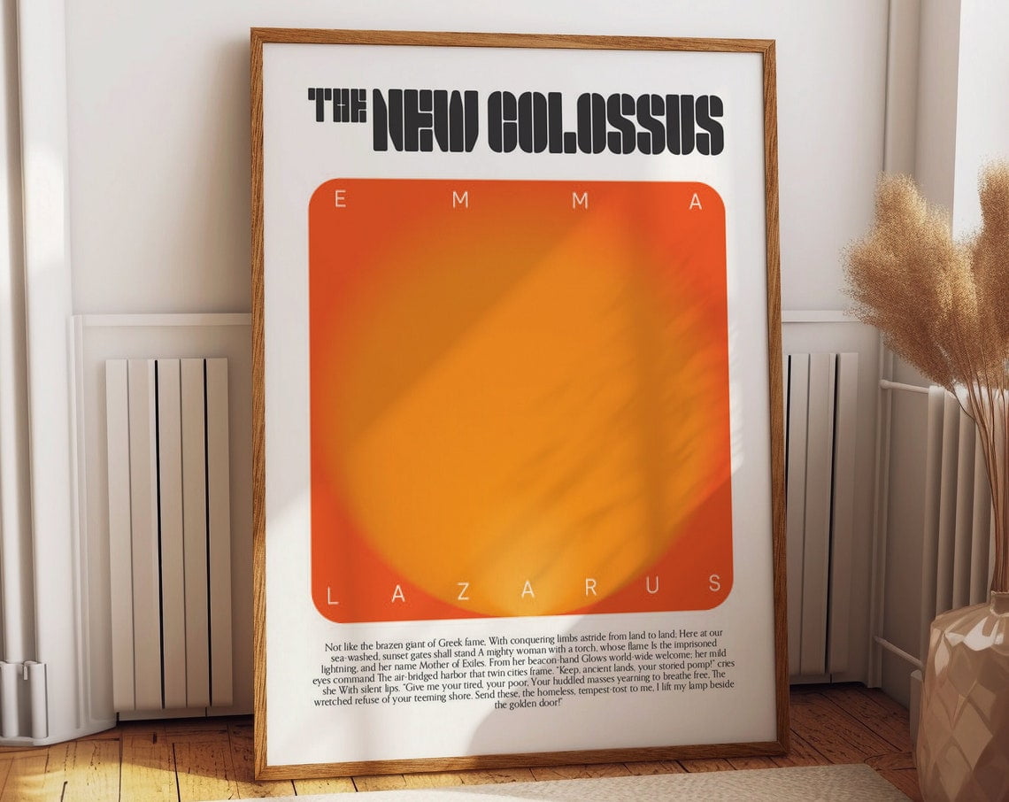 New Colossus Quote Wall Art By Emma Lazarus Wall Poster - Modern ...