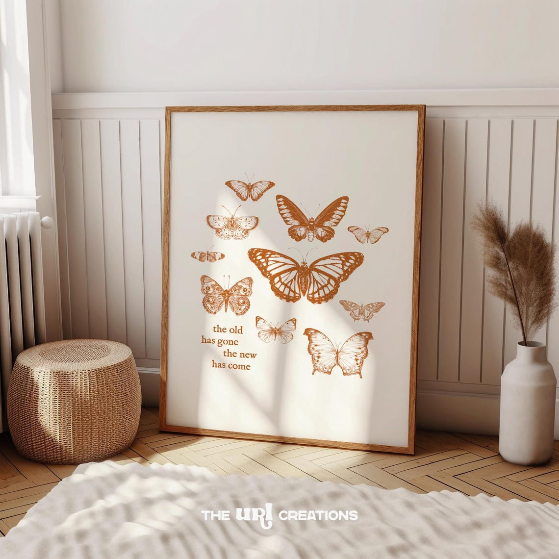 New Has Come Christian Wall Art, Burnt Orange Butterfly Bible Verse ...