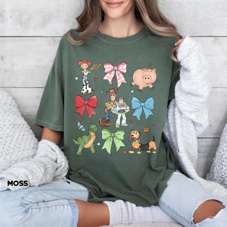 New Comfort Colors Coquette Bows Watercolor Disney Toy Story Shirt ...
