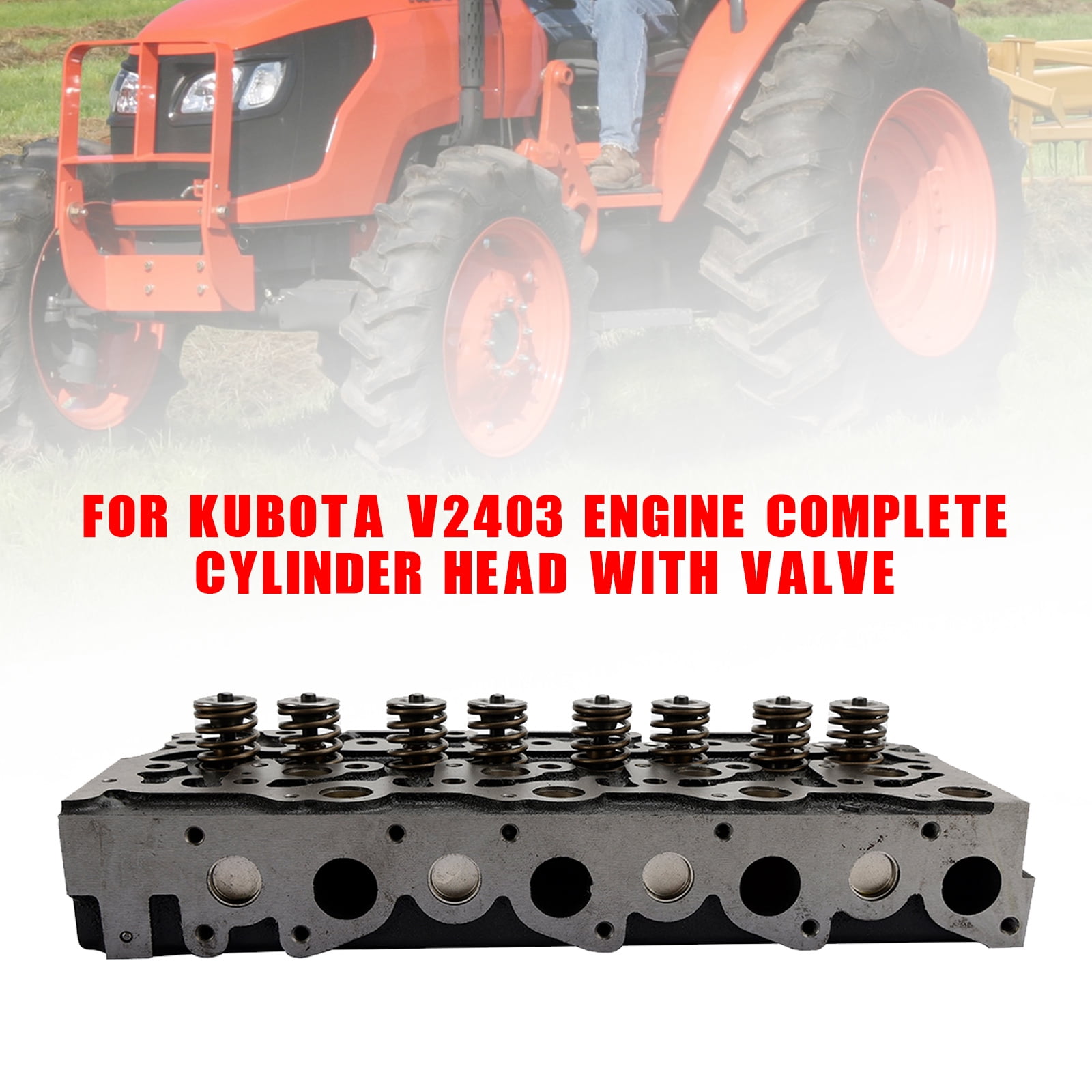 New "Complete" Cylinder Head Fits For Kubota V2403 Engine With Valves ...