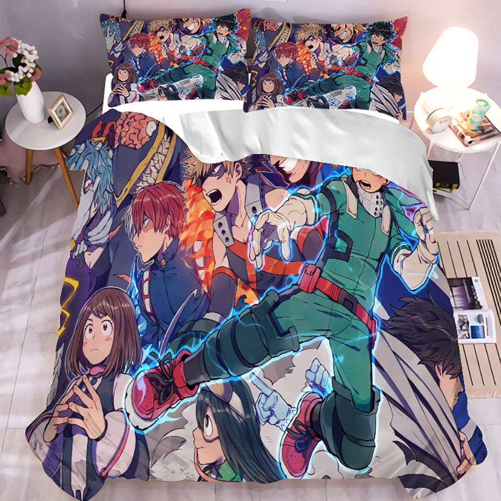 New Cool My Hero Academia Bedding Bed Set Deku Bakugou Todoroki Toga ...