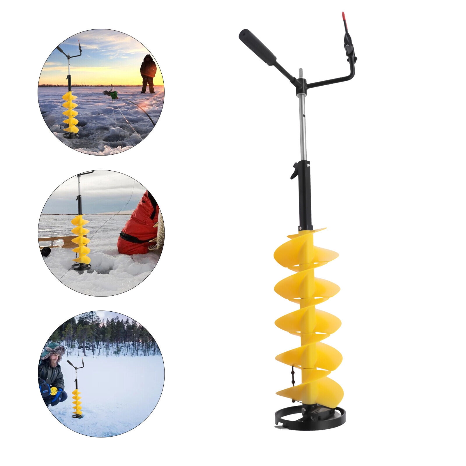 New Cordless Ice Drill Auger 8" Scoop Chipper Universal Drill Adapter ...