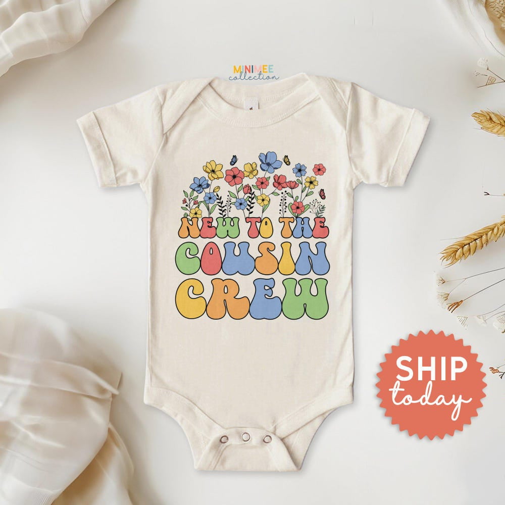 New To The Cousin Crew Onesie, Welcome Newborn Baby Clothes, Cute Baby Announcement Outfit ...