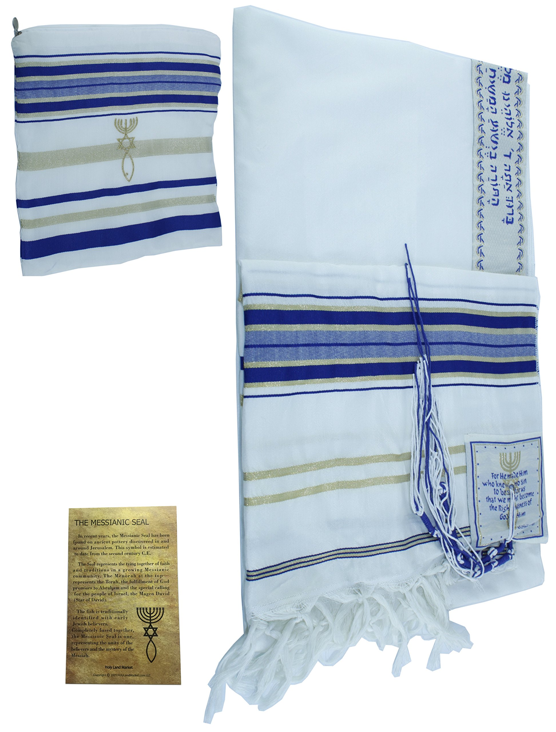Talitnia Acrylic Tallit (Imitation Wool) Prayer Shawl Black and Gold ...