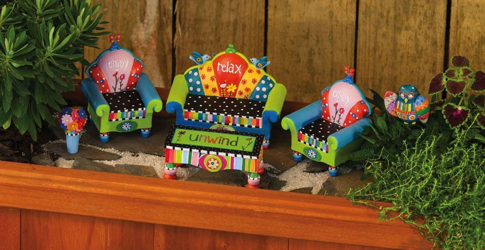 New Creative Mini Garden Quirky Garden Furniture 6-Piece Set - Walmart.com