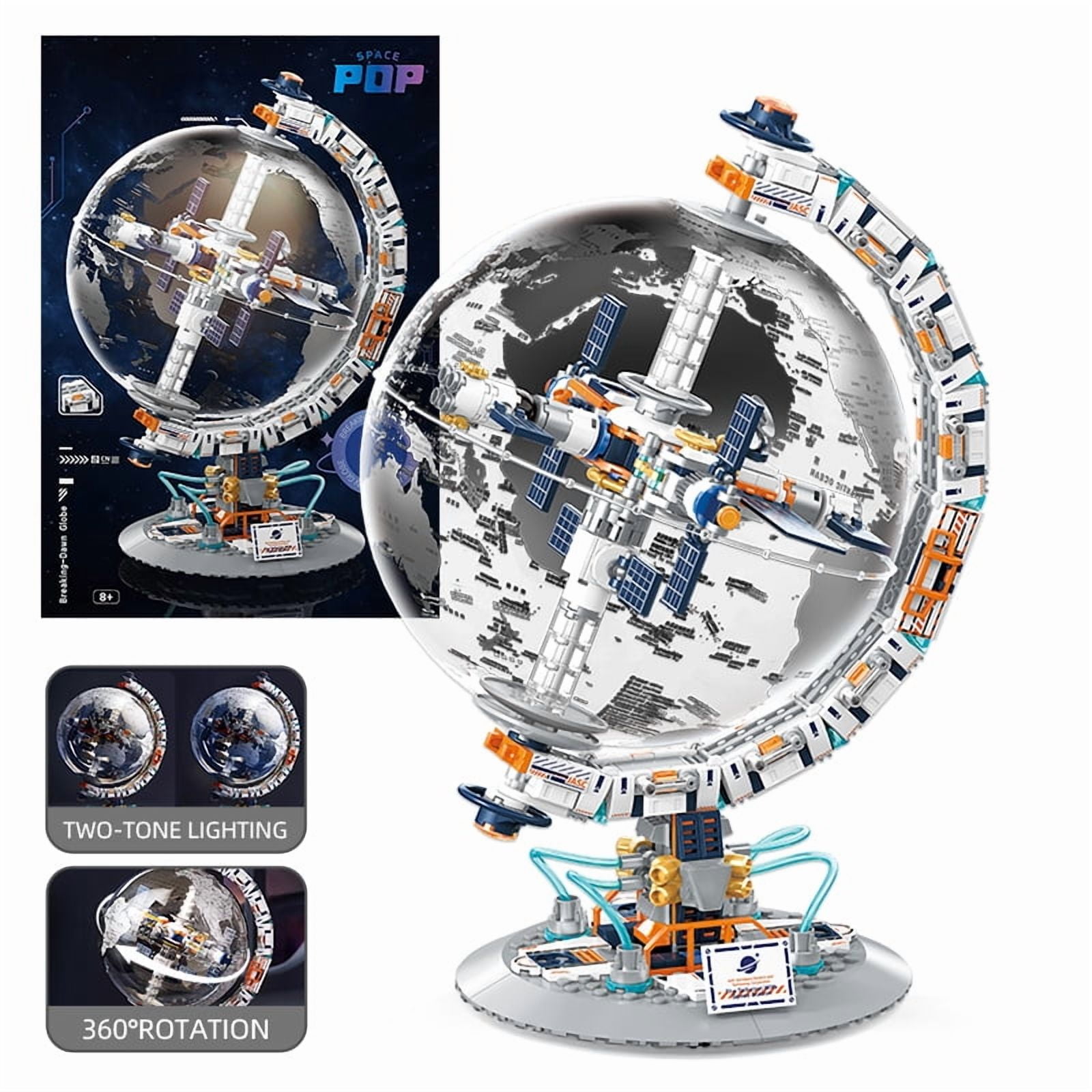 New Creative Technology Space Station Transparent Globe Building Blocks ...
