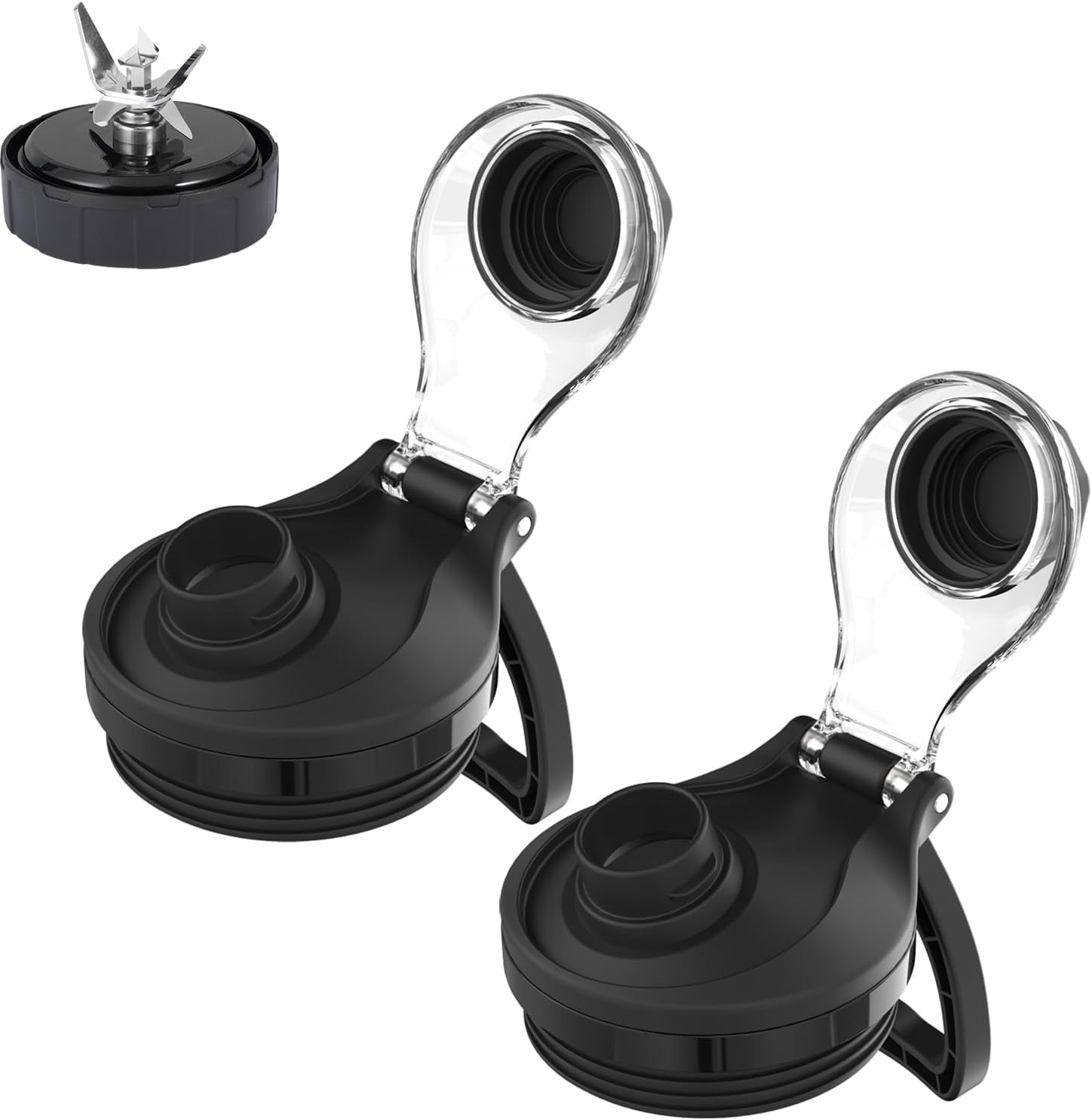 New Cup Lids with Handle and Blender Blade Compatible with Nutri Ninja ...