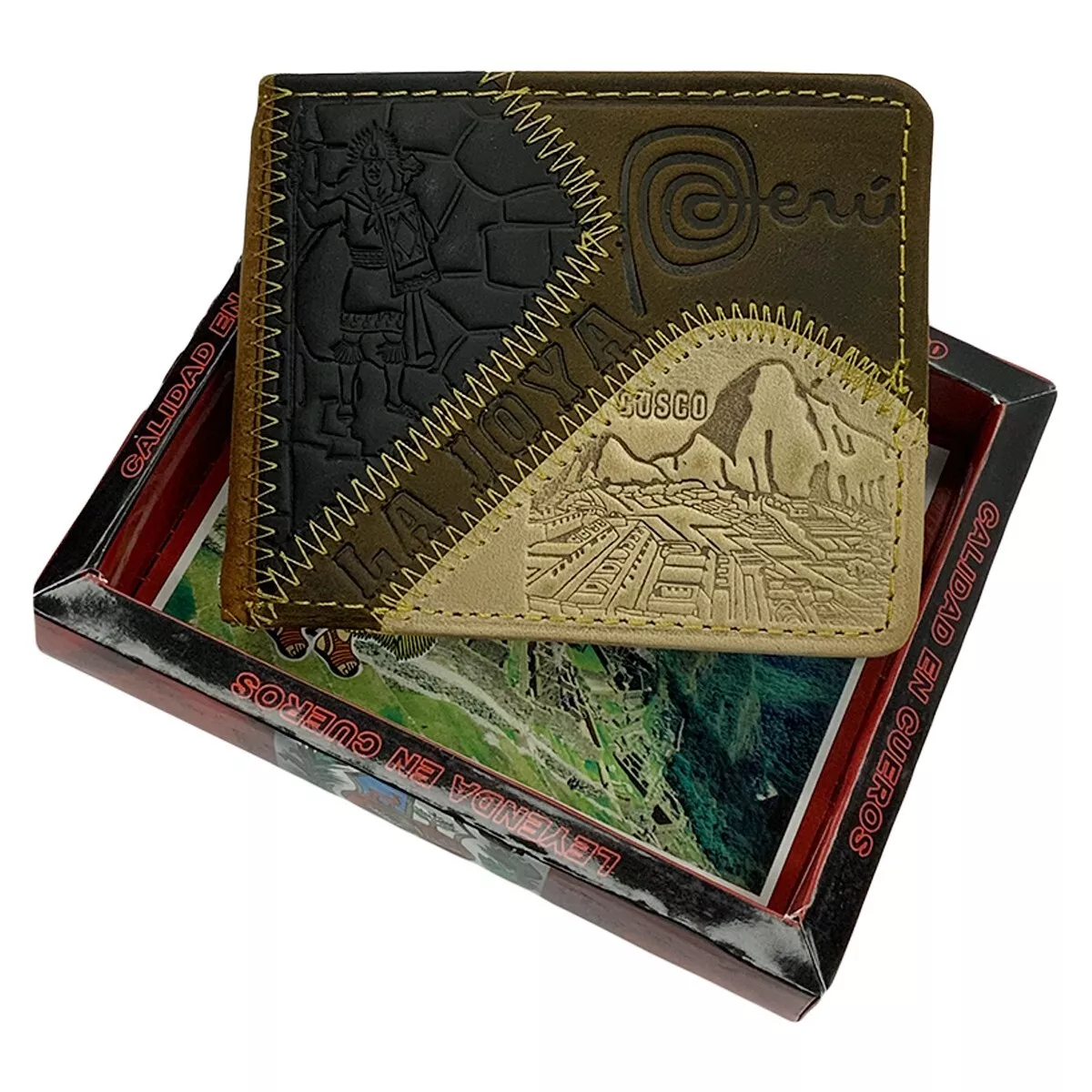 New Cusco Machu Picchu Peru Souvenir Men's Embossed Leather Bifold ...