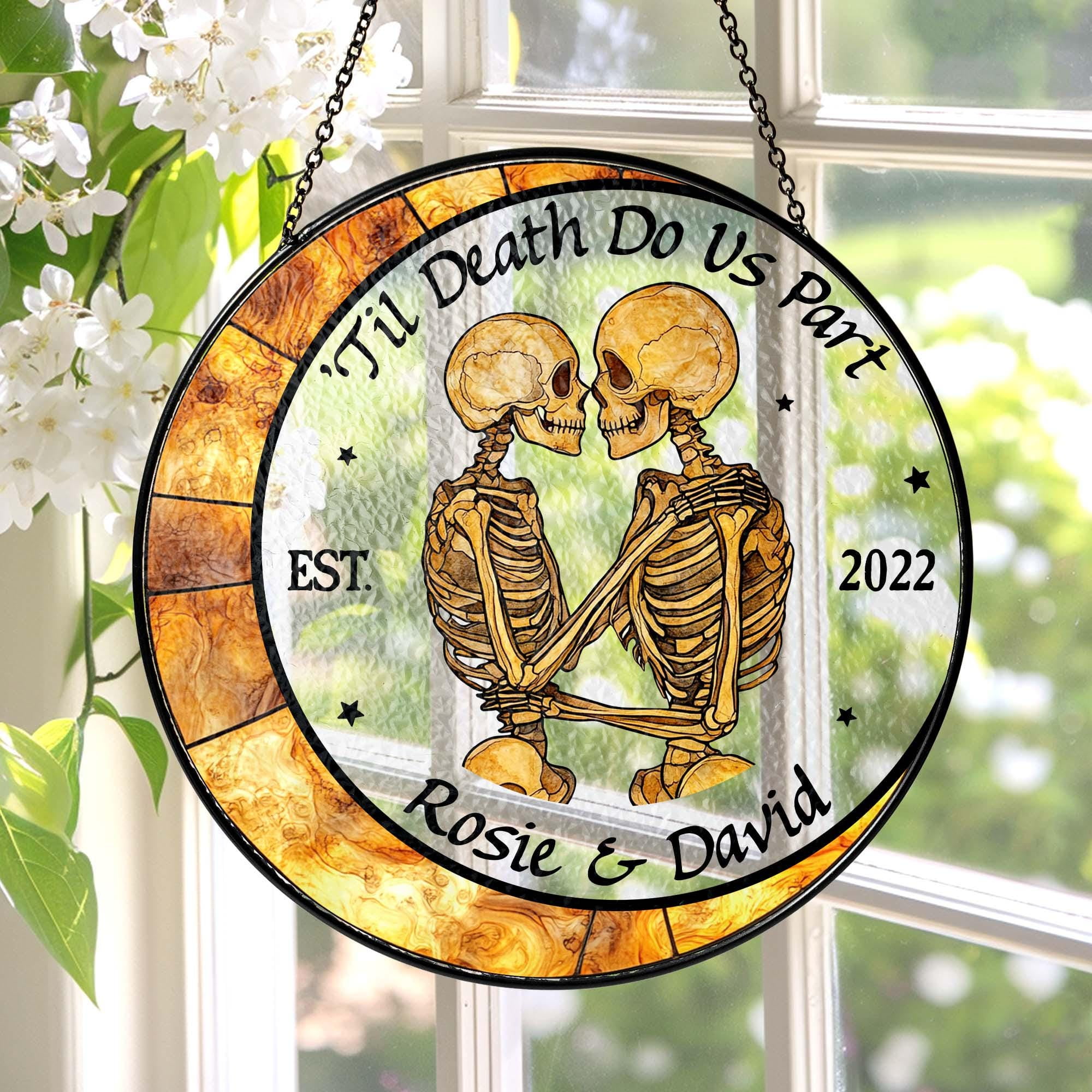 New Custom Couple Skeleton 'Till Death Do Us Part Wedding Gift Stained ...