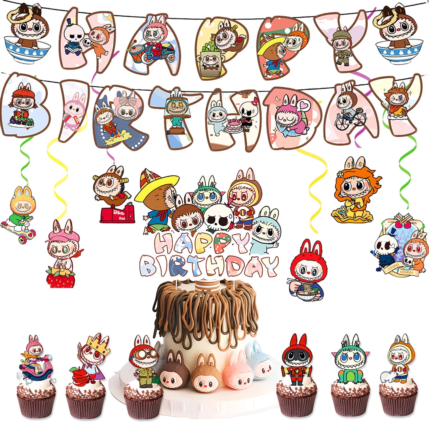 New Cute Cartoon Big Ears Bubu Theme Party Supplies Tableware Set ...