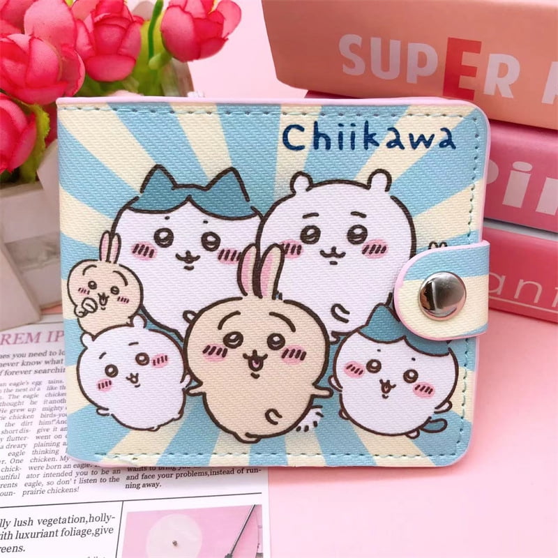 New Cute Cartoon Chiikawa Wallet Kawaii Hachiware Usagi Short 2-Fold Pu ...