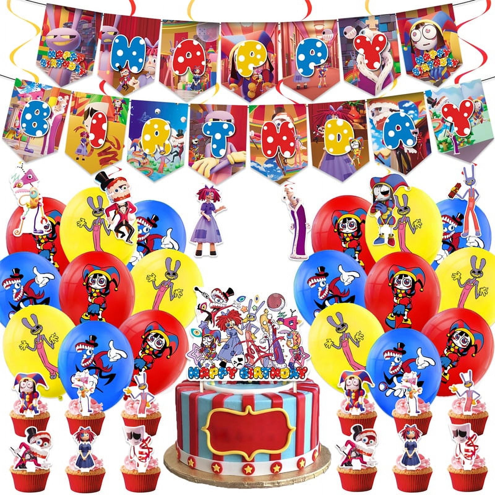 New Cute Cartoon Digital Circus Theme Birthday Party Decoration ...