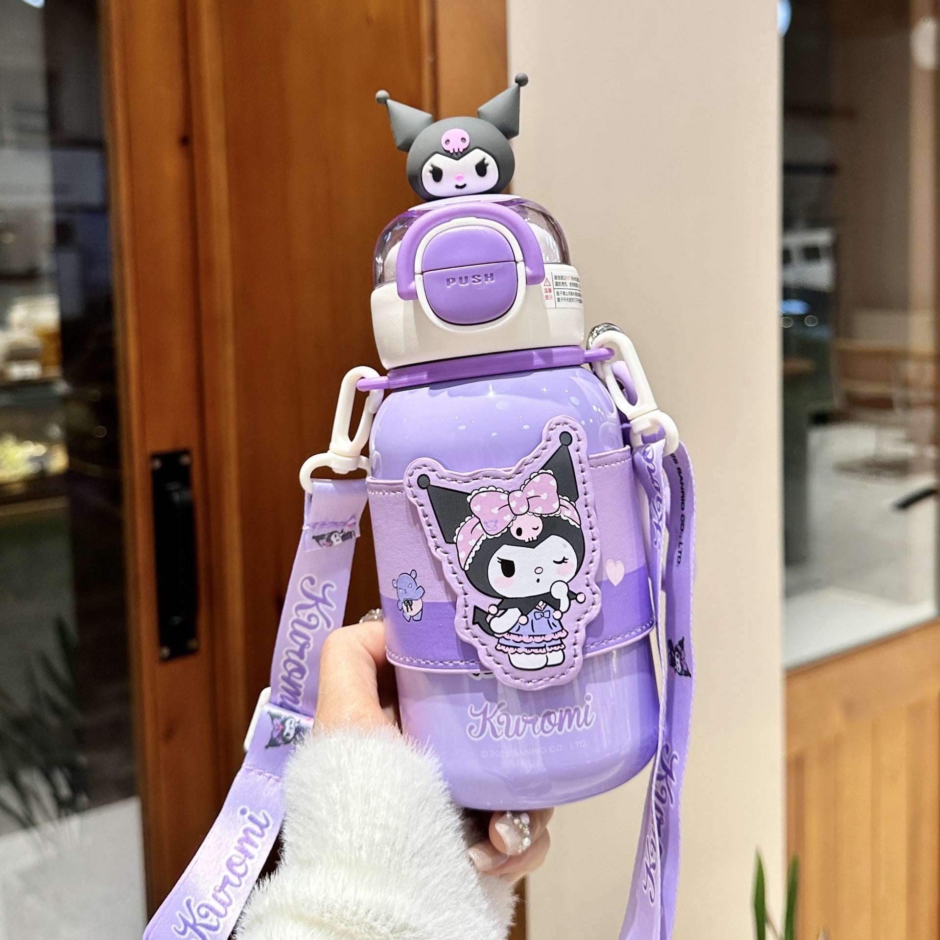 New Cute Cartoon Purple Cat Kuromi 3D Printed Straw Insulated Cup ...