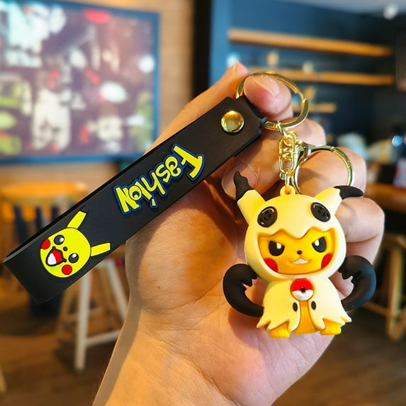 New Cute Cartoon Q Version Yellow Lightning Mouse Keychain Pendant PVC ...