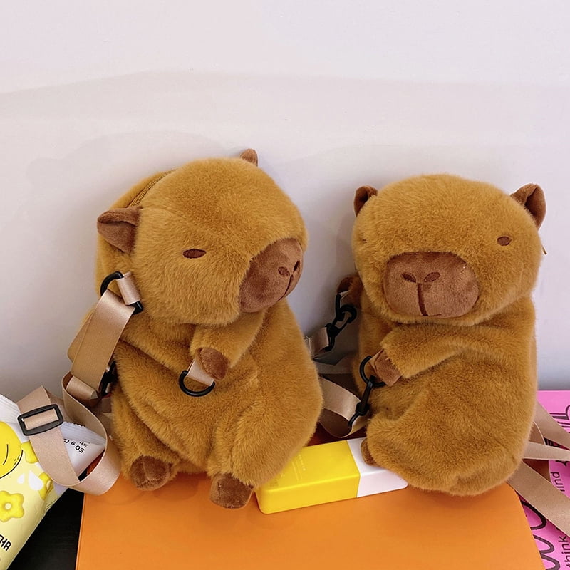New Cute Plush Backpack Capybara Crossbody Bag Handbag Soft Capybara ...