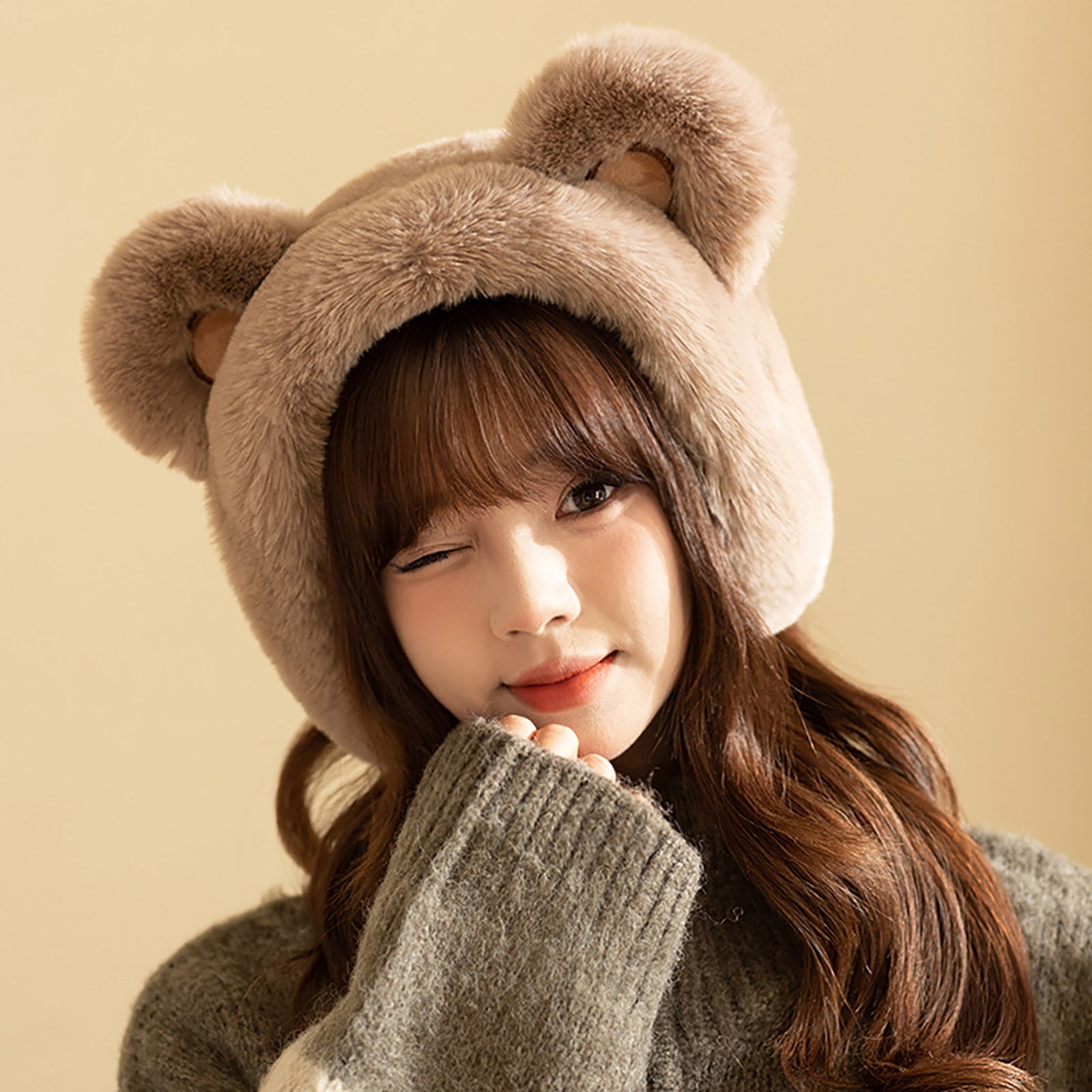 New Cute Plush Bear Ear Muffs for Girls, Cartoon Style Student Ear ...