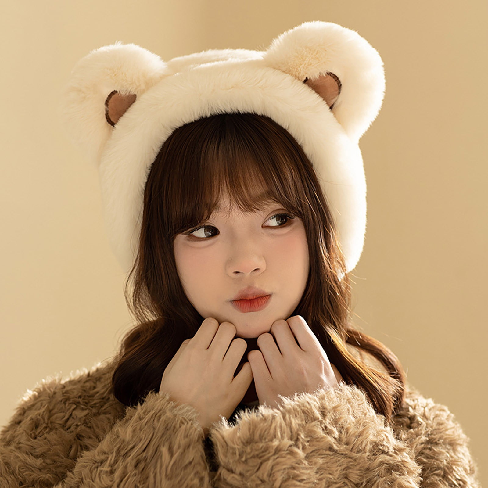 New Cute Plush Bear Ear Muffs for Girls, Cartoon Style Student Ear ...