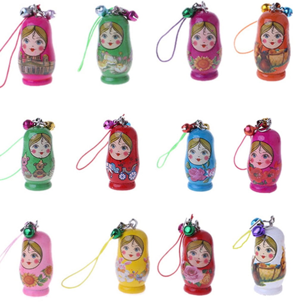 New Cute Russian Nesting Dolls Matryoshka Doll Keychain Phone Hanger ...