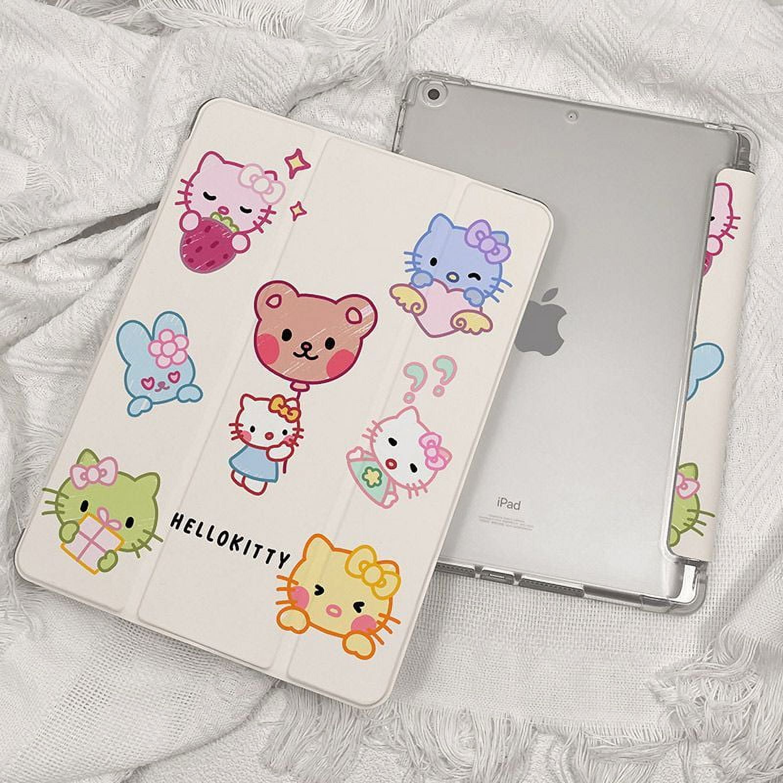 New Cute Sanrio Hello Kitty Ipad Protective Case Tri-Fold with Pen Slot ...