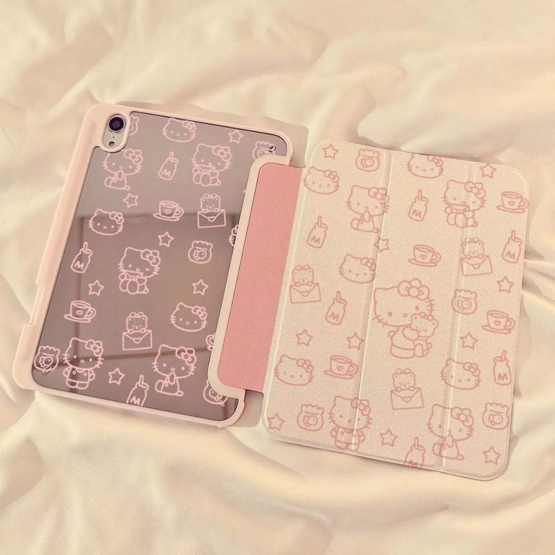 New Cute Sanrio Hello Kitty Ipad Protective Case Tri-Fold with Pen Slot ...