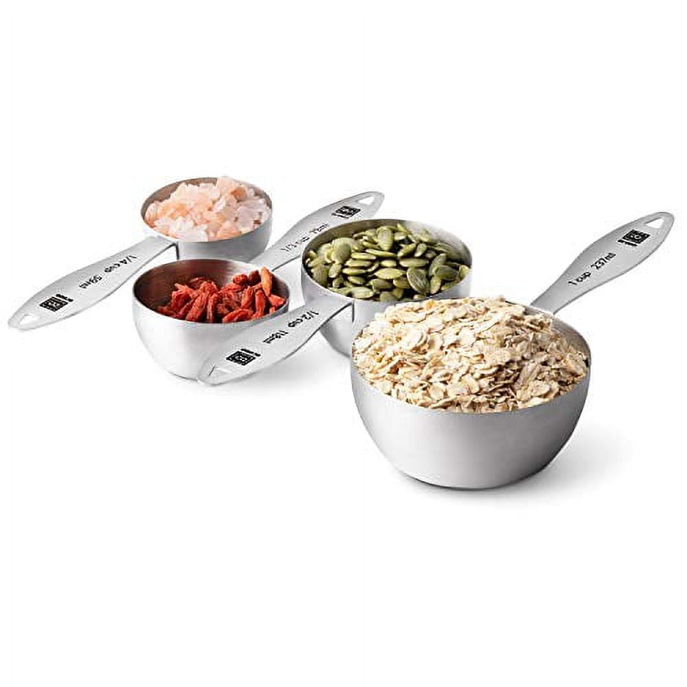 New DI ORO 4-Piece 18/8 Stainless Steel Measuring Cup Set - Easy-to ...