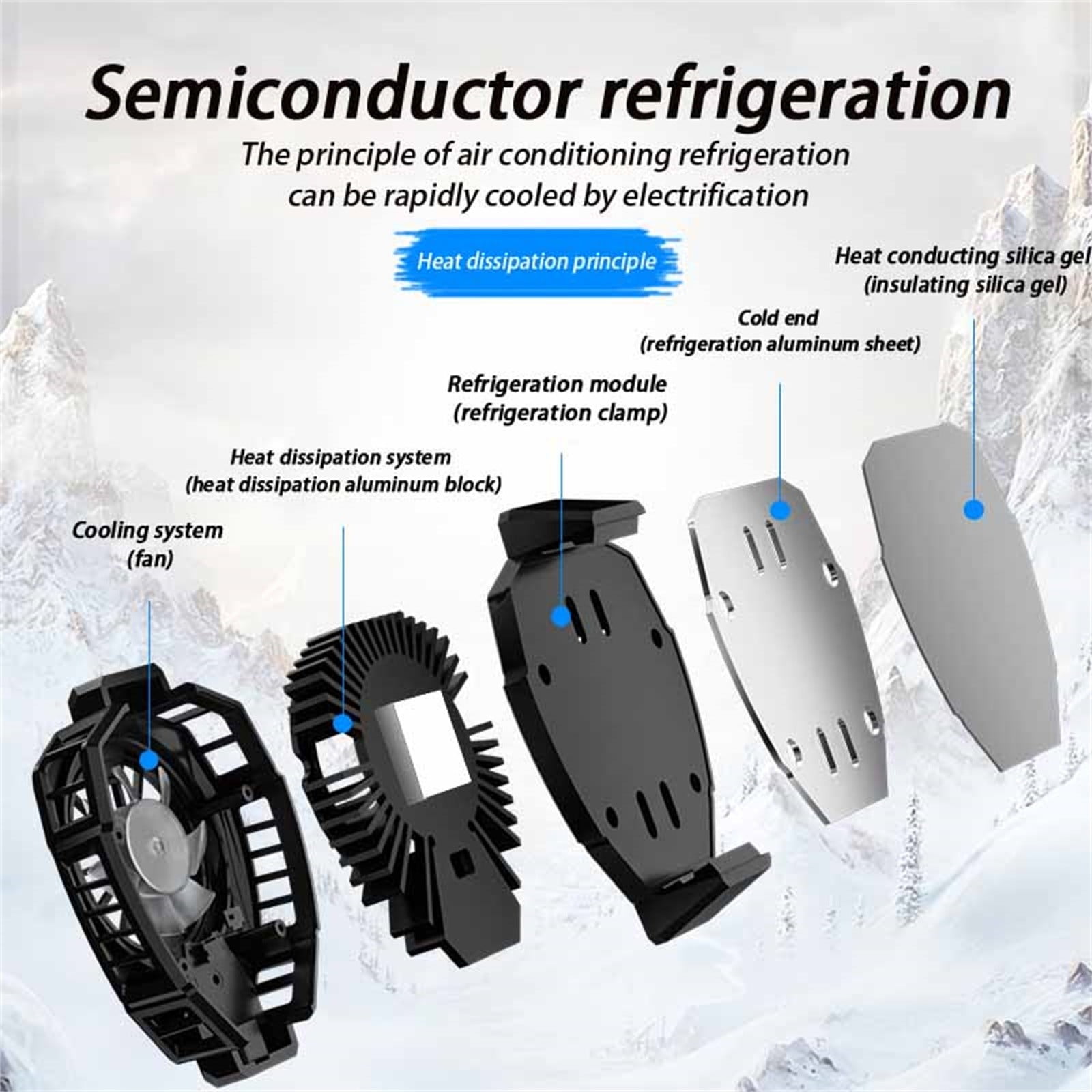 New DL05 Digital Display Mobile Phone Radiator Semiconductor Fan ...